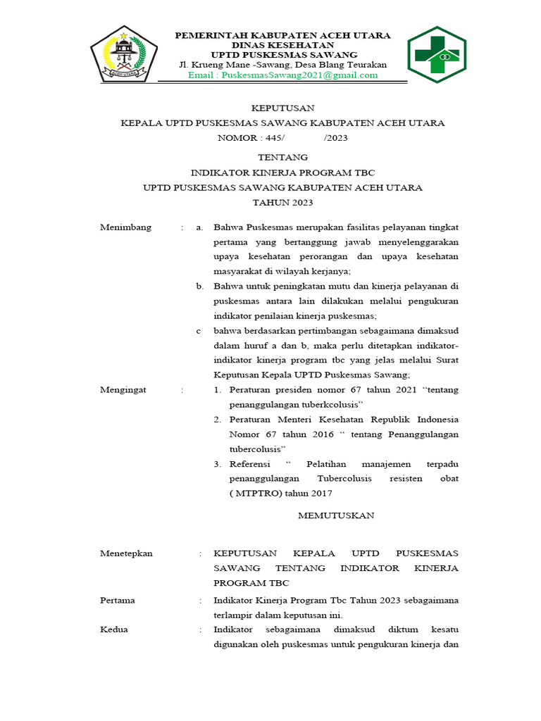 4.4.1.1 SK Indikator TBC - 1 | PDF