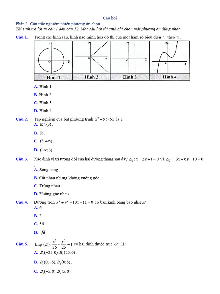 10 de On Thi Cuoi Hoc Ki 2 Toan 10 Knttvcs Cau Truc Trac Nghiem Moi | PDF