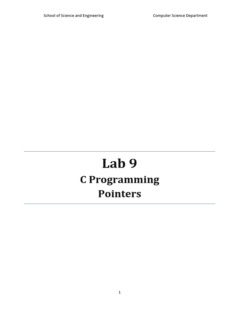 Csc 1401 Lab Manual Lab 9 Pdf Pointer Computer Programming Variable Computer Science