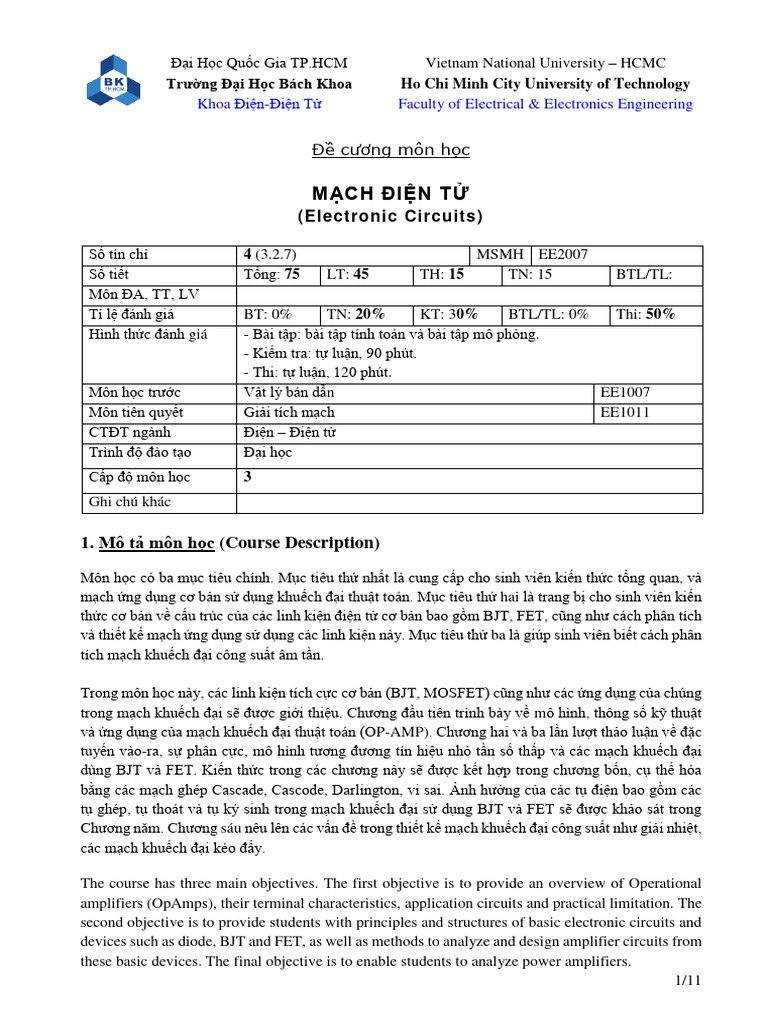 DCMH Mach Dien Tu Chi Tiet - ABET.201708 | PDF