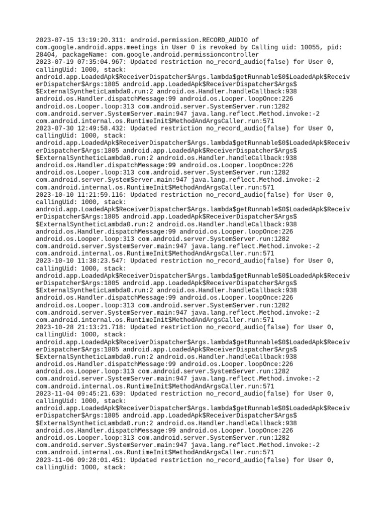 Perm Debug Info | PDF | Android (Operating System) | Free Mobile Software