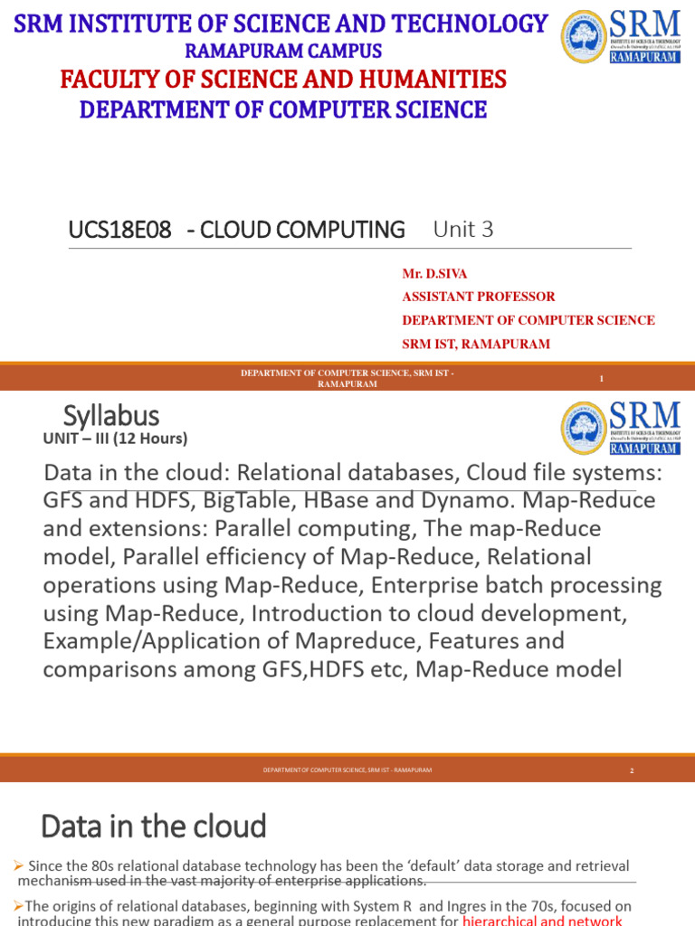 cloud-unit3 | PDF | Map Reduce | Databases
