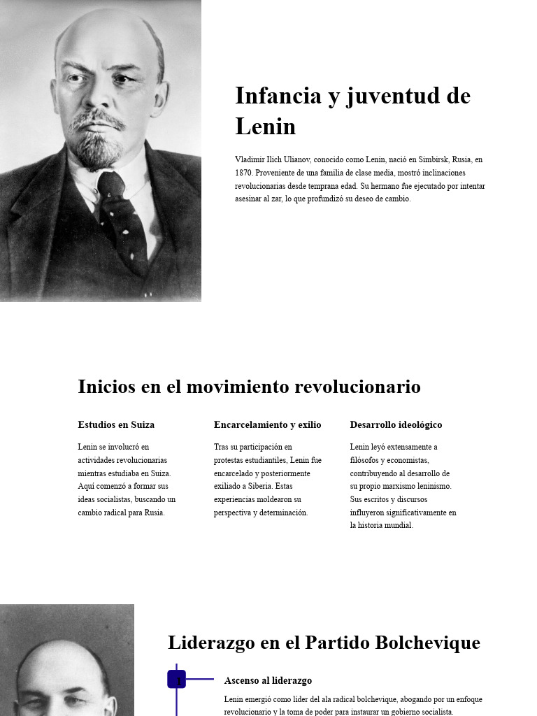 Lenin: De Revolucionario a Líder Soviético | PDF | Vladimir Lenin | Unión Soviética