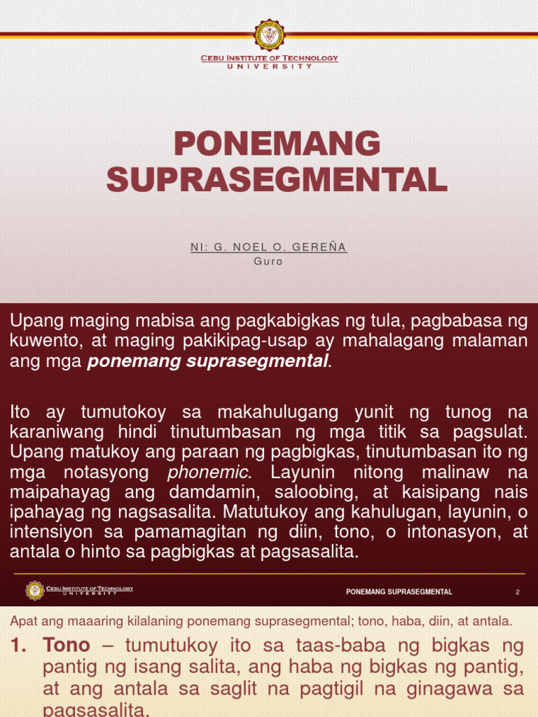 Ponemang Suprasegmental PDF | PDF