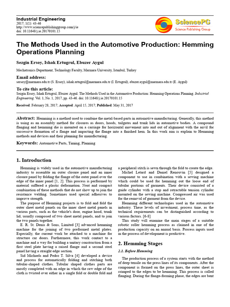 Hemming Article | PDF | Sheet Metal | Robotics