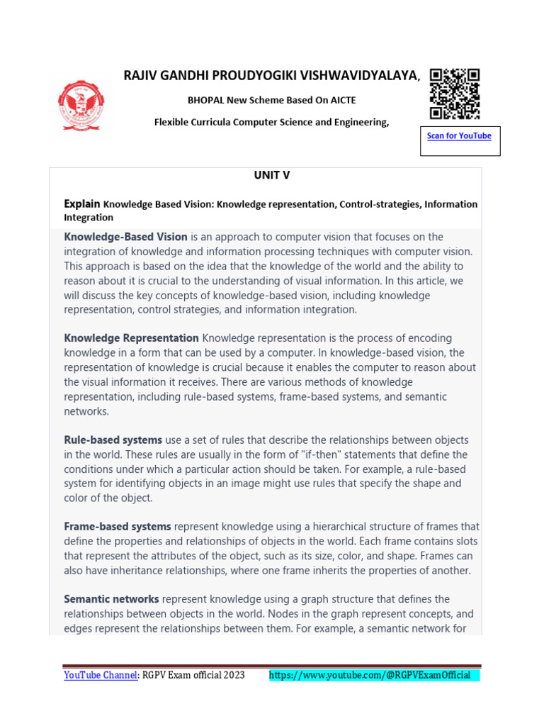 Image Processing And Computer Vision Unit 5 Pdf Machine Learning Computer Vision
