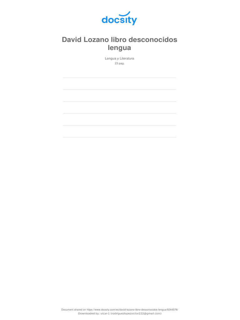 Docsity David Lozano Libro Desconocidos Lengua Descargar Gratis Pdf