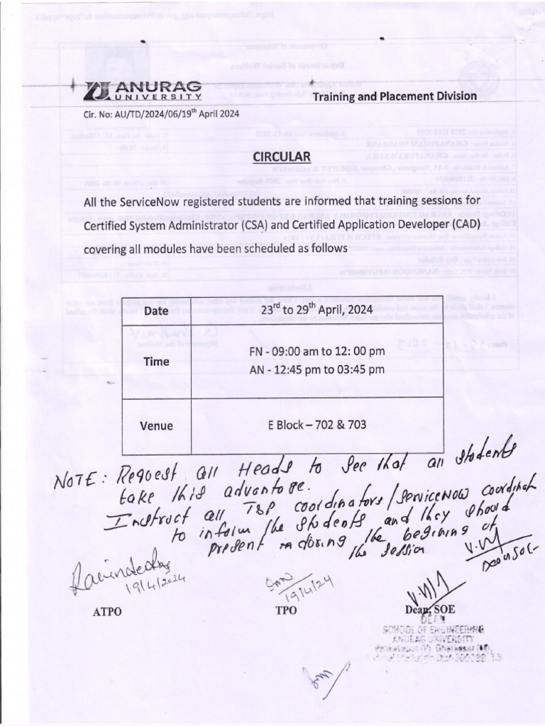 Servicenow Training Schedule | PDF