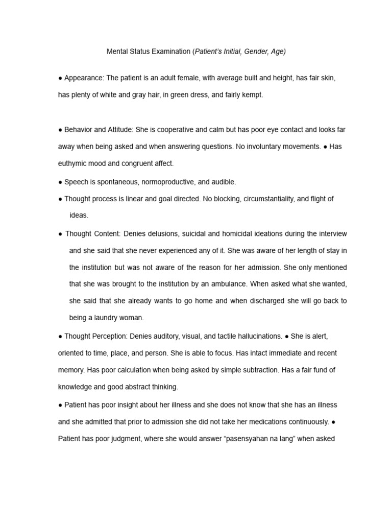 04-MSE-sample | PDF | Mental Processes | Clinical Medicine