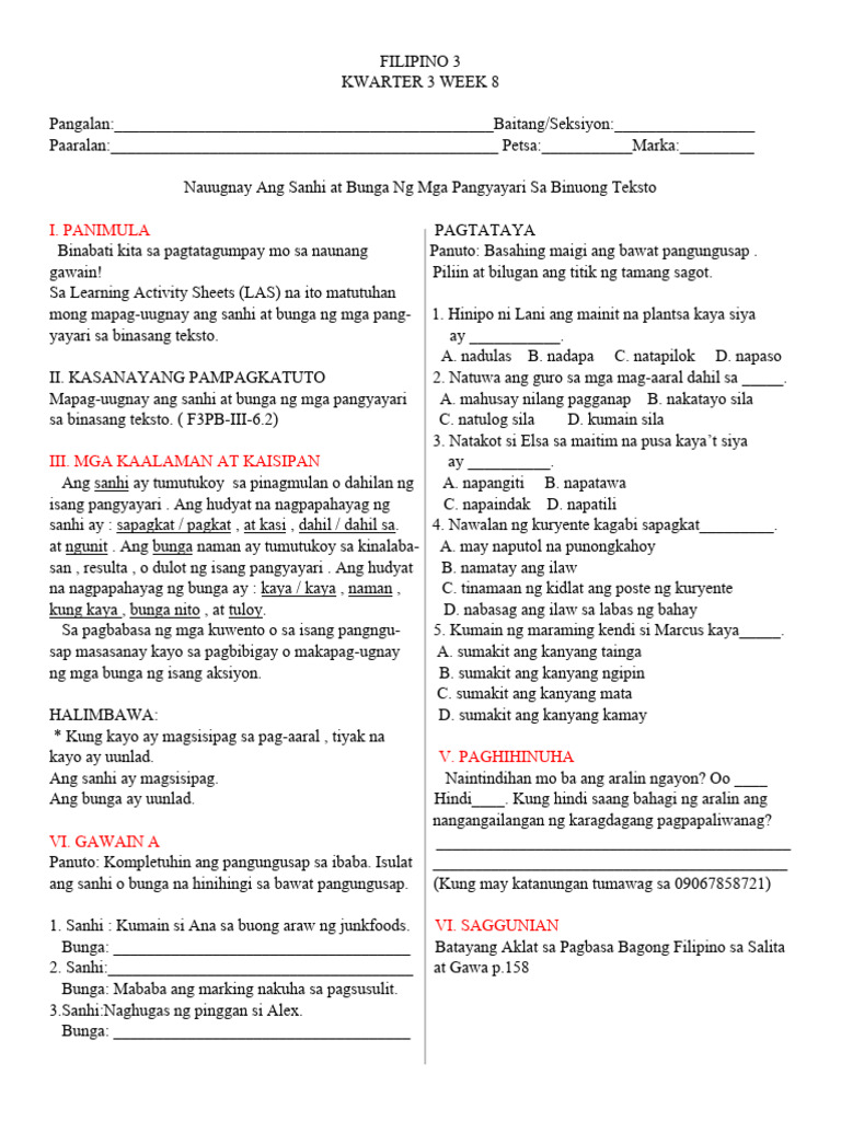 Filipino 3 Q3 W8 | PDF