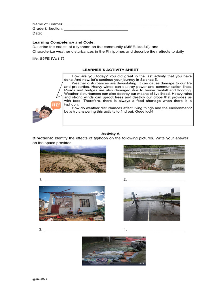 DJ Olano - Q4 LC6 and LC7 Learning Activity Sheet - Copy 1 | PDF | Tropical Cyclone Seasons ...
