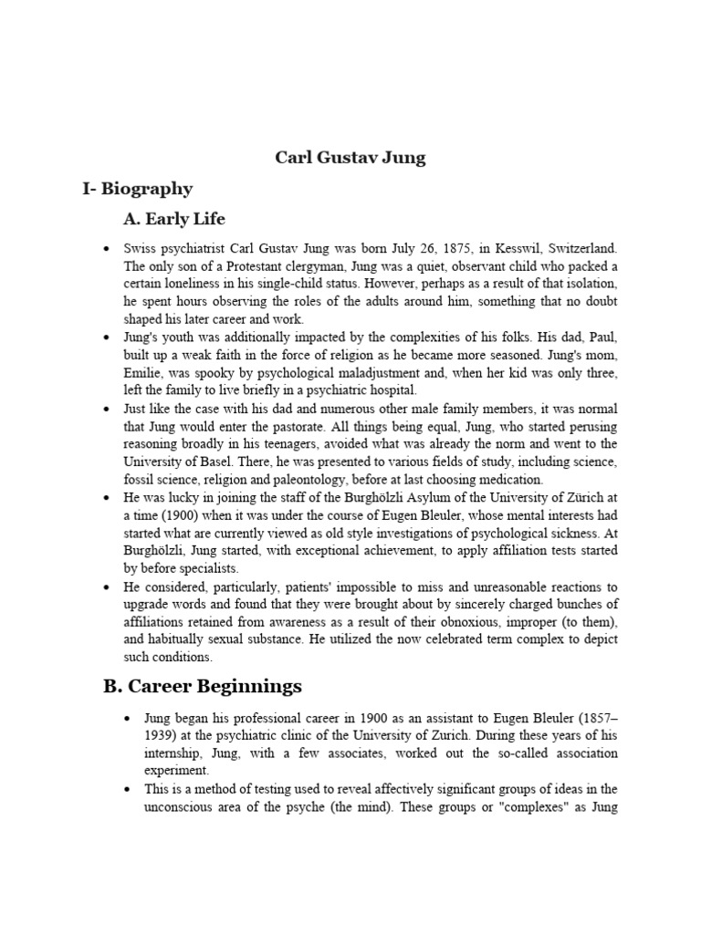 Carl Gustav Jung | PDF | Carl Jung | Unconscious Mind