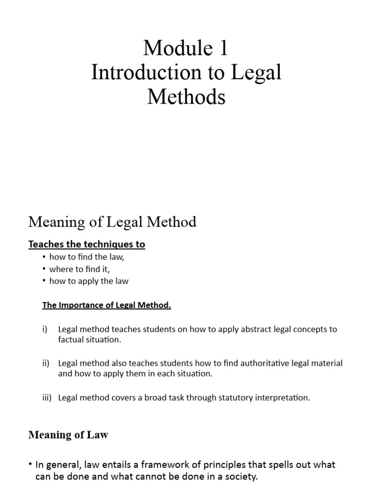 Introduction to Legal Methods (1) | PDF | Precedent | Obiter Dictum