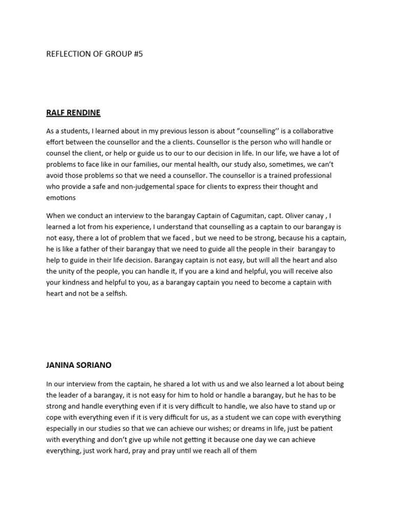 Reflection of Group | PDF | Psychological Concepts | Behavioural Sciences