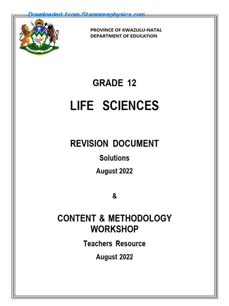 Grade 12 Life Sciences Revision 2022 | PDF | Auditory System | Ear