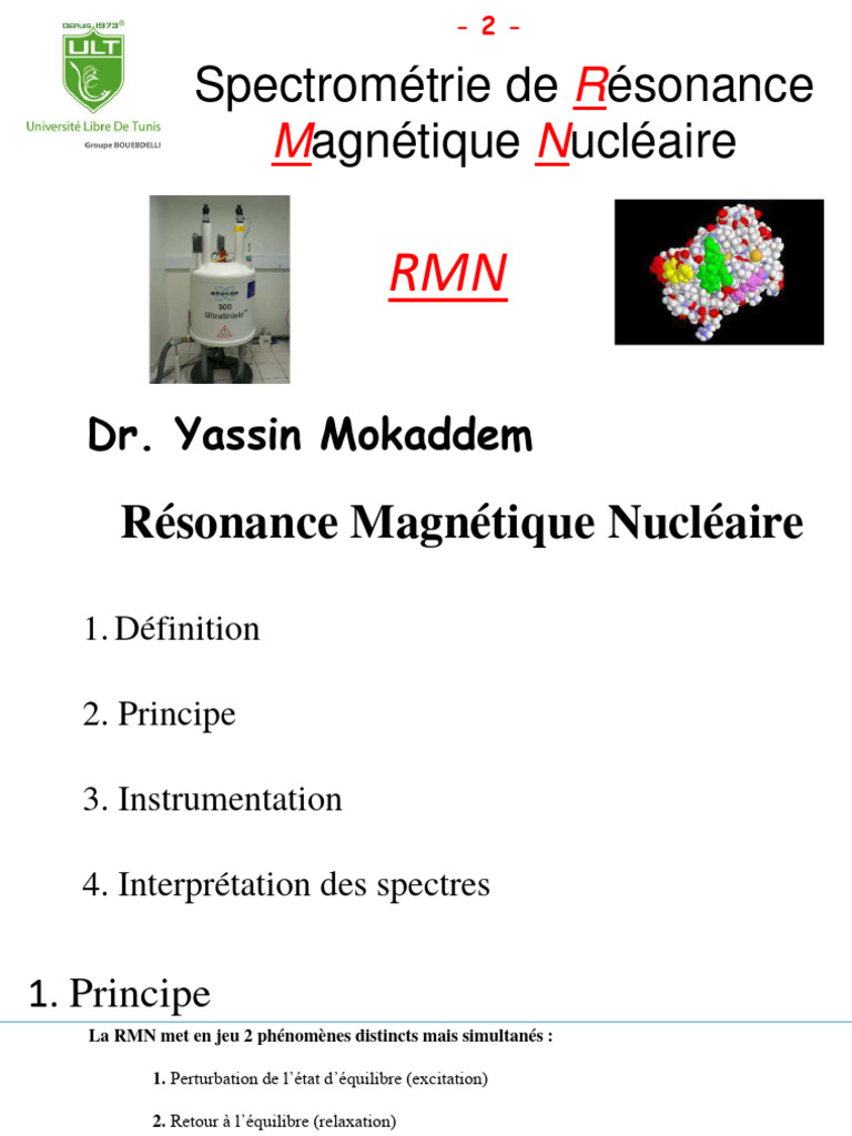 2 Cours RMN Presentation 2020 | PDF | Résonance magnétique nucléaire ...