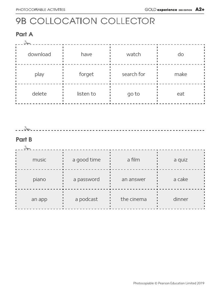 Collocation Collector Activities A2+ | PDF