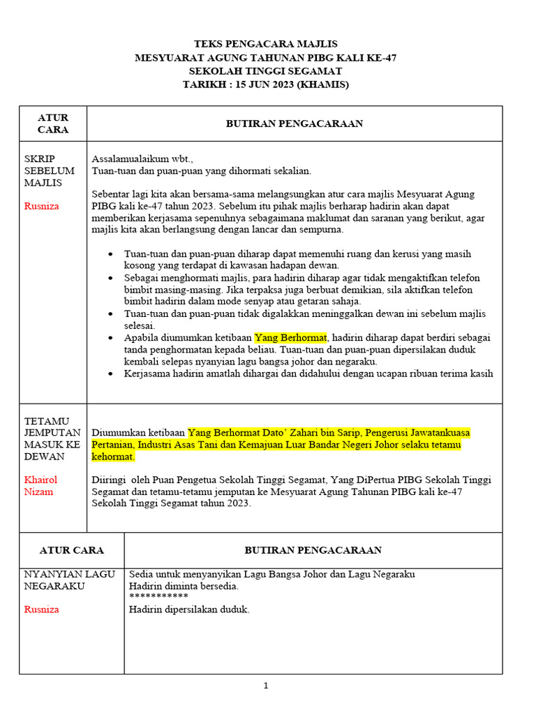 2023 Teks MC Mesy Pibg | PDF
