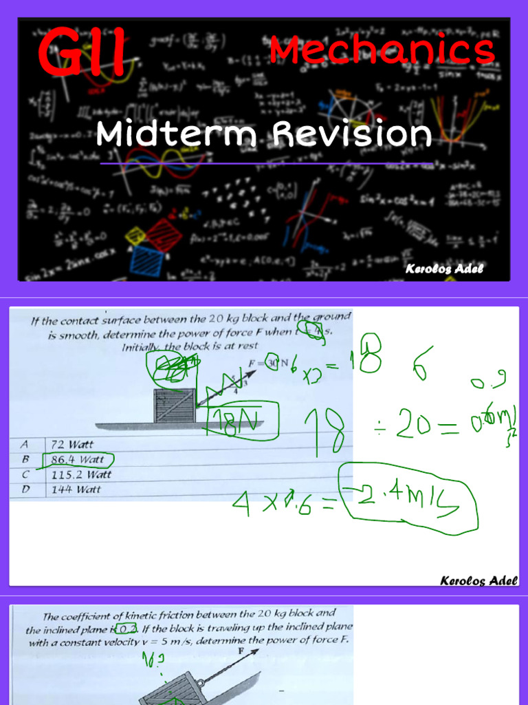 G11 Mechanics Midterm Revision | PDF | Technology & Engineering