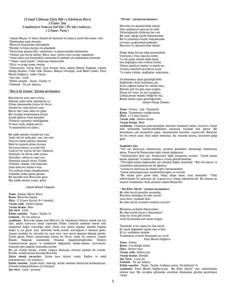 12.snf 1.donem 2. Yazl Ders Notu1 | PDF