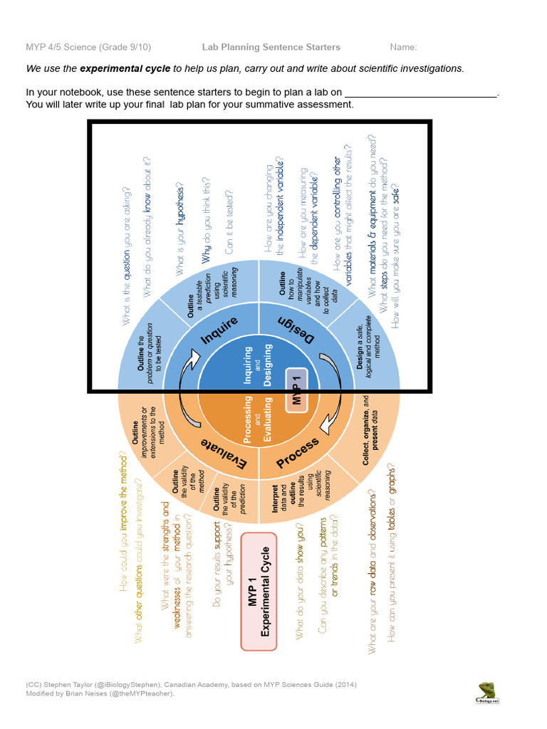 MYP 4-5. Criterion B. Sentence Starters and Rubric | PDF | Hypothesis ...