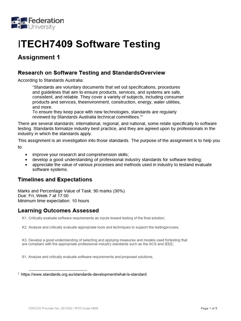 ITECH7409 Software Testing Assignment 1 - Individual | PDF | Software ...