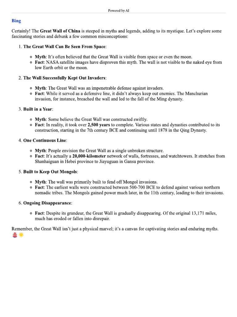 Myth of Great Wall | PDF