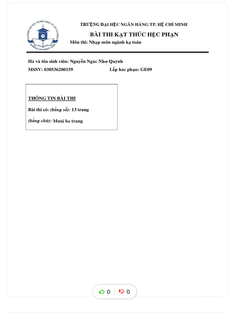 Tieu Luan Nhap Mon Nganh Ke Toan | PDF