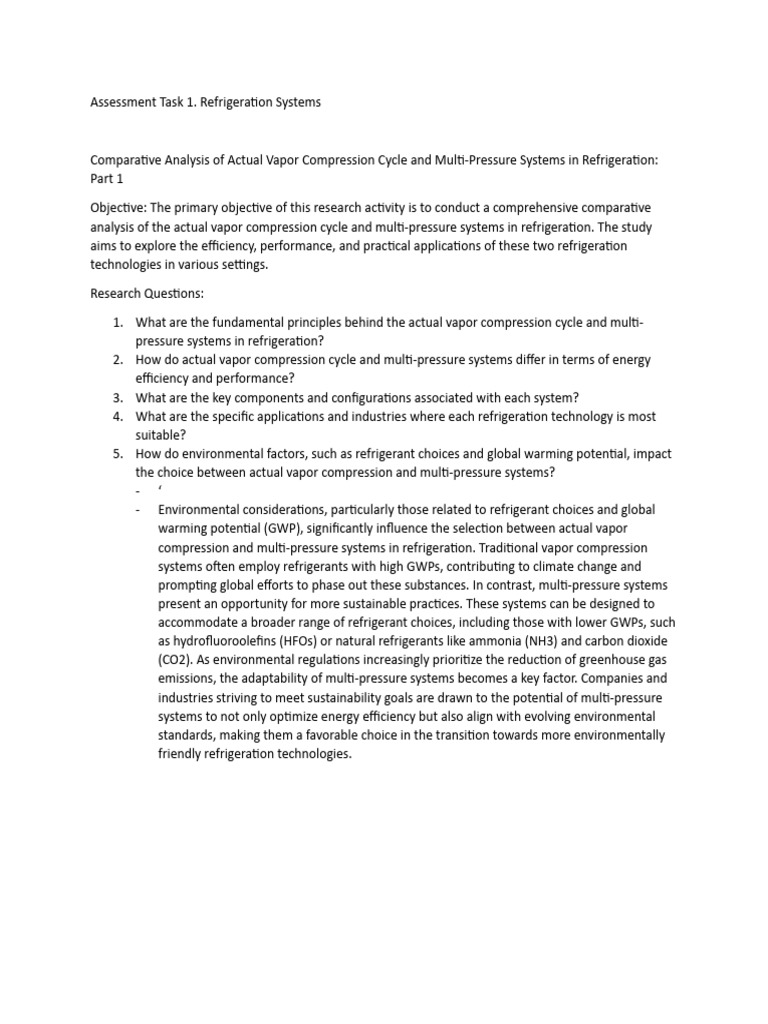 Assessment Task 1 and 2 Research REF | Download Free PDF | Heat Pump | Refrigeration