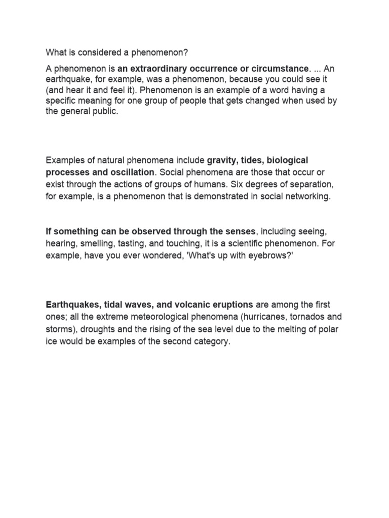 What Is Considered A Phenomenon | PDF | Science & Mathematics