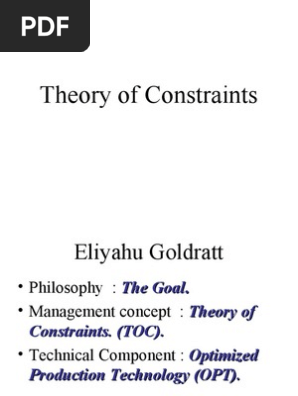 Theory Of Constraints Ppt