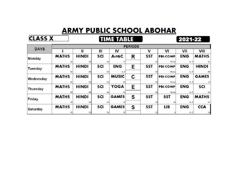 Timetable | PDF