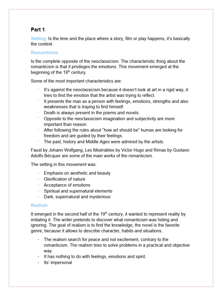 Actividad 3 | PDF | Romanticism | Realism (Arts)