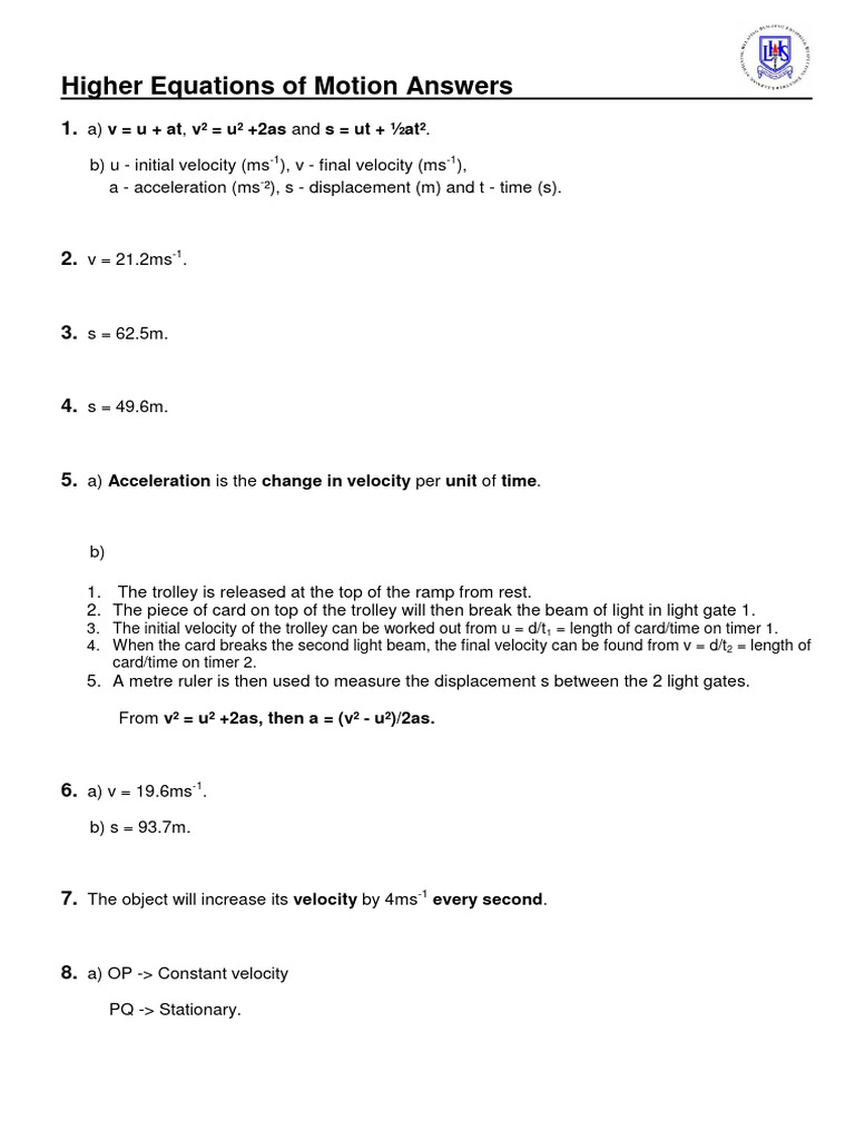 [25407]16._H_Equations_of_Motion_Answers | PDF