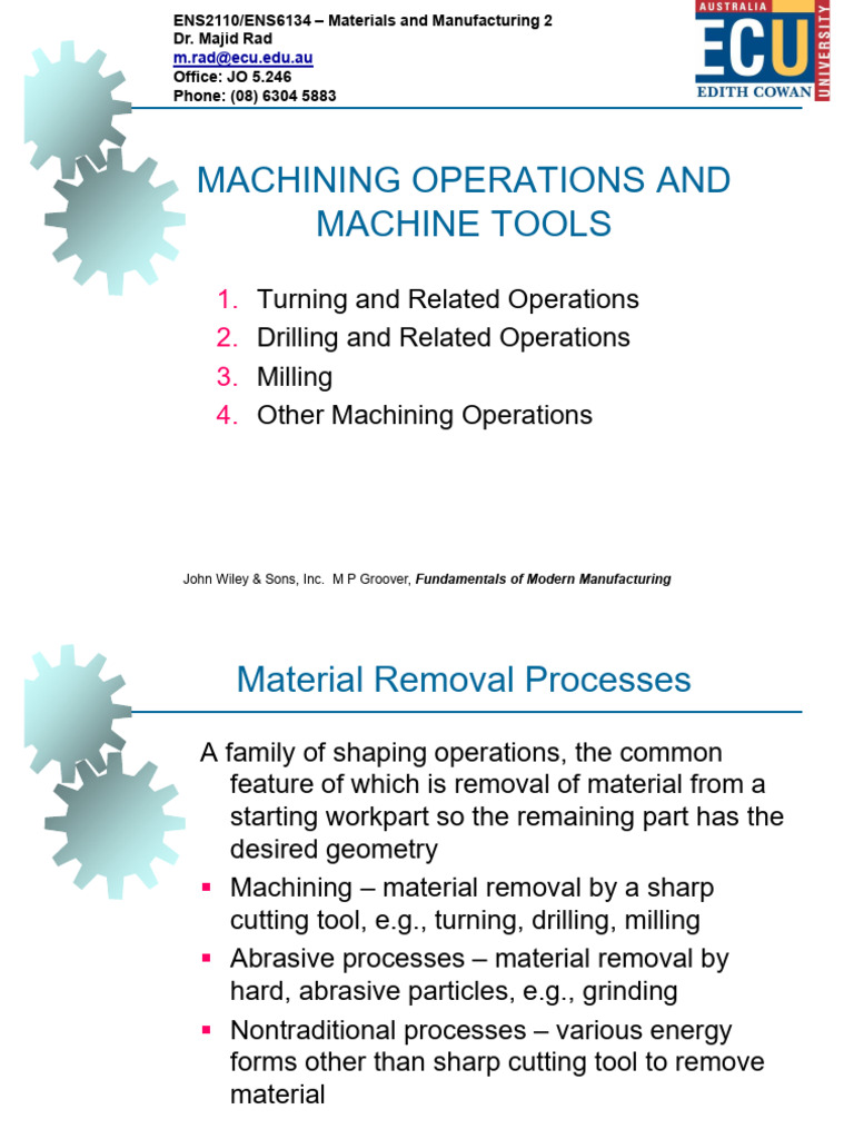 Machining Processes Overview | PDF | Machining | Metalworking