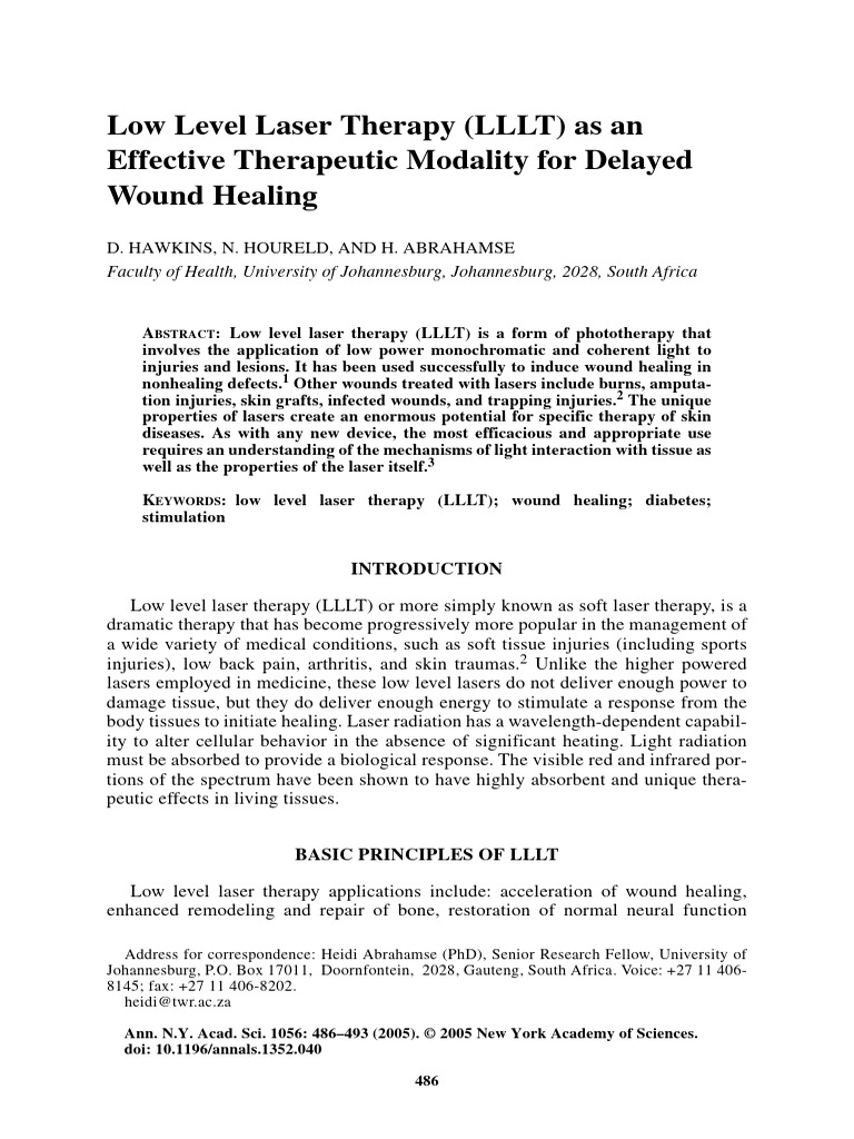 Low Level Laser Therapy LLLT As An Effective Thera | PDF | Wound ...
