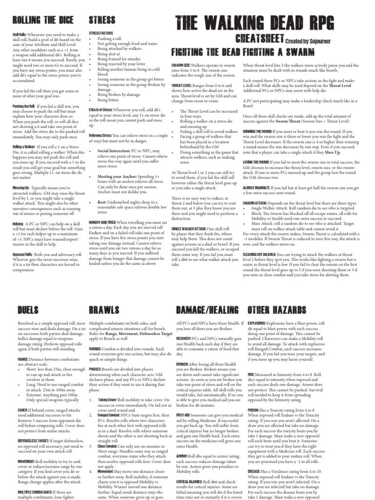 Walking Dead RPG Skill Mechanics Guide | PDF | Self-Improvement