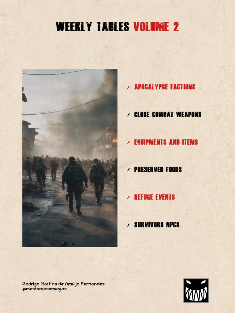 weekly_tables_vol02 | PDF | Soup | Desserts