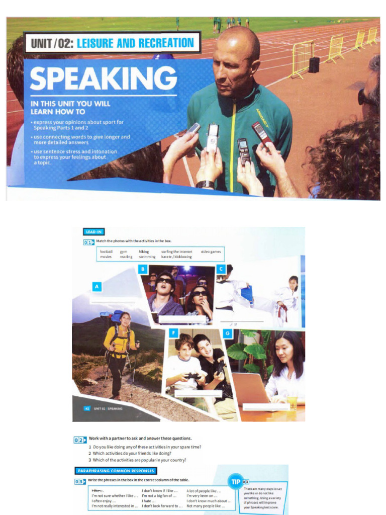 Speaking Level 2 Unit 2 Leisure and Recreation | PDF