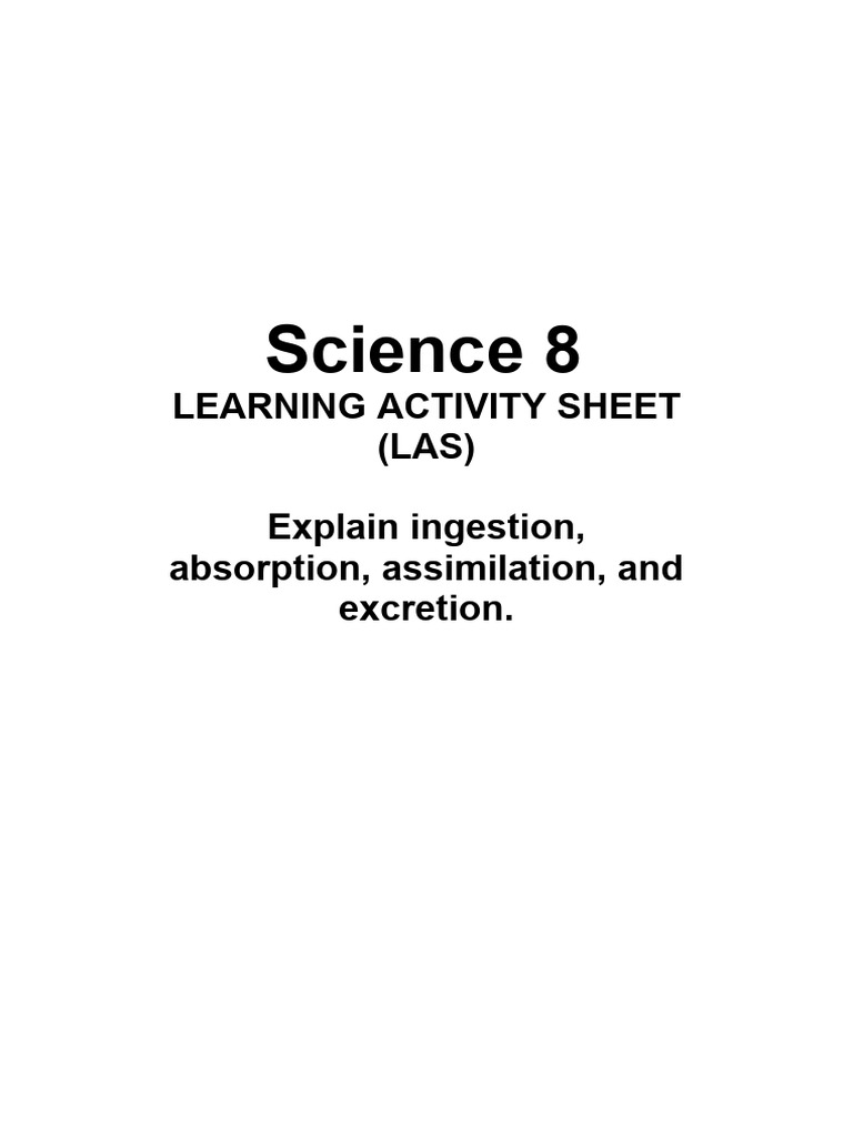Science8 Lasq4 Week-1 | PDF | Digestion | Human Digestive System