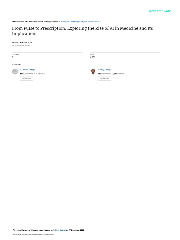 From Pulse to Prescription: Exploring the Rise of AI in Medicine and ...