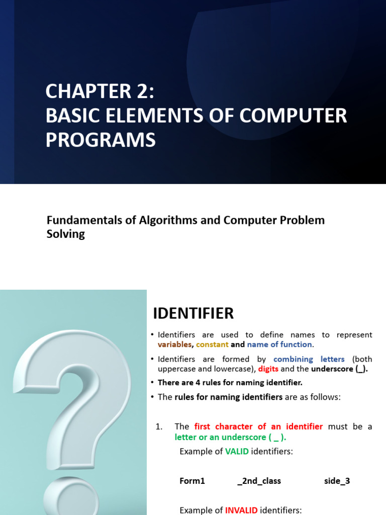 CSC 126 Chapter 2 PART 1 | PDF | Integer (Computer Science) | Reserved Word CSC 126 Chapter 2 PART 1 | PDF | Integer (Computer Science) | Reserved Word