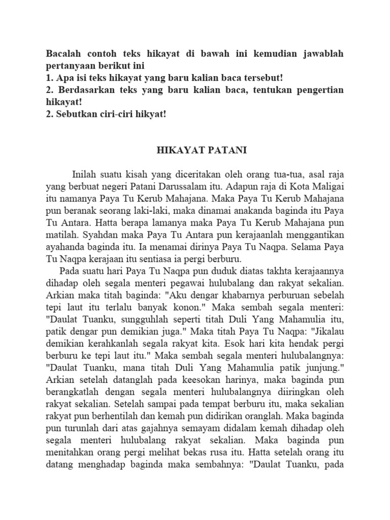 Contoh Teks Hikayat | PDF | Perjalanan | Agama & Spiritualitas