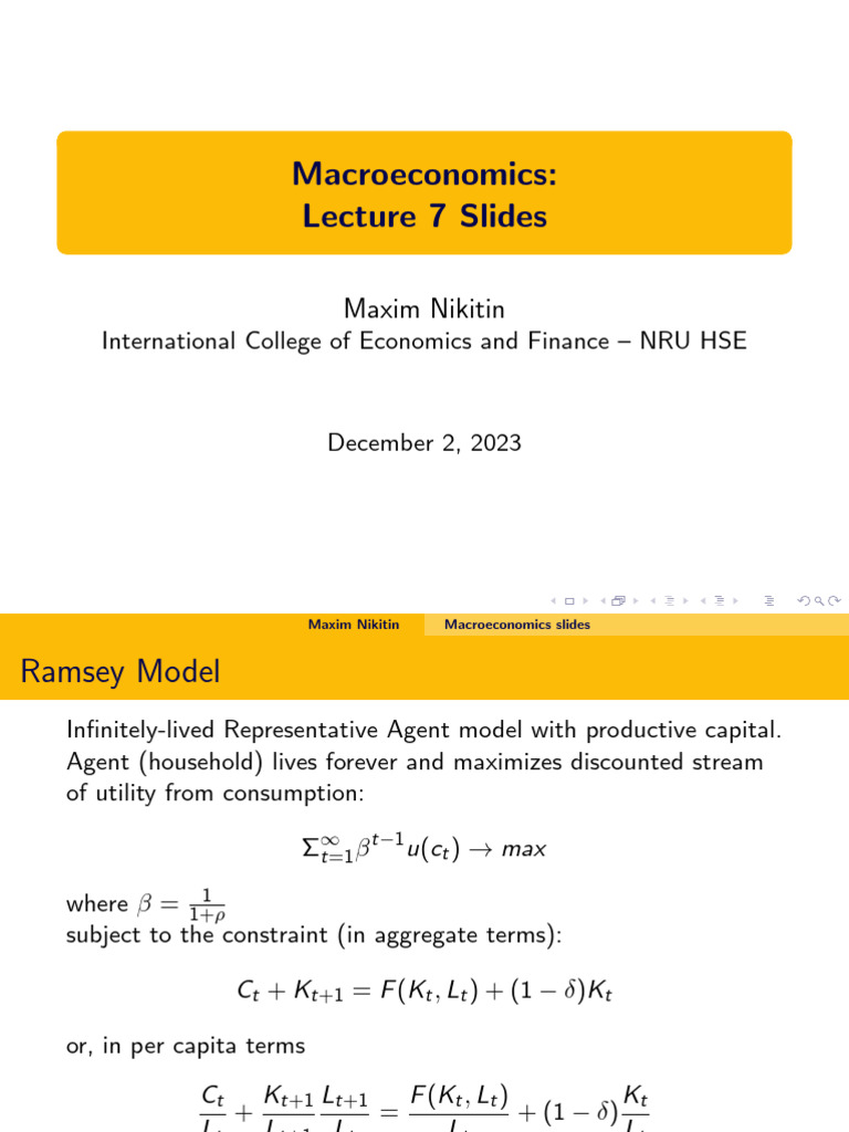 Lecture7 2023 | PDF | Macroeconomics | Economics