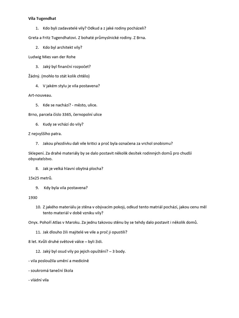 Vila Tugendhat | PDF