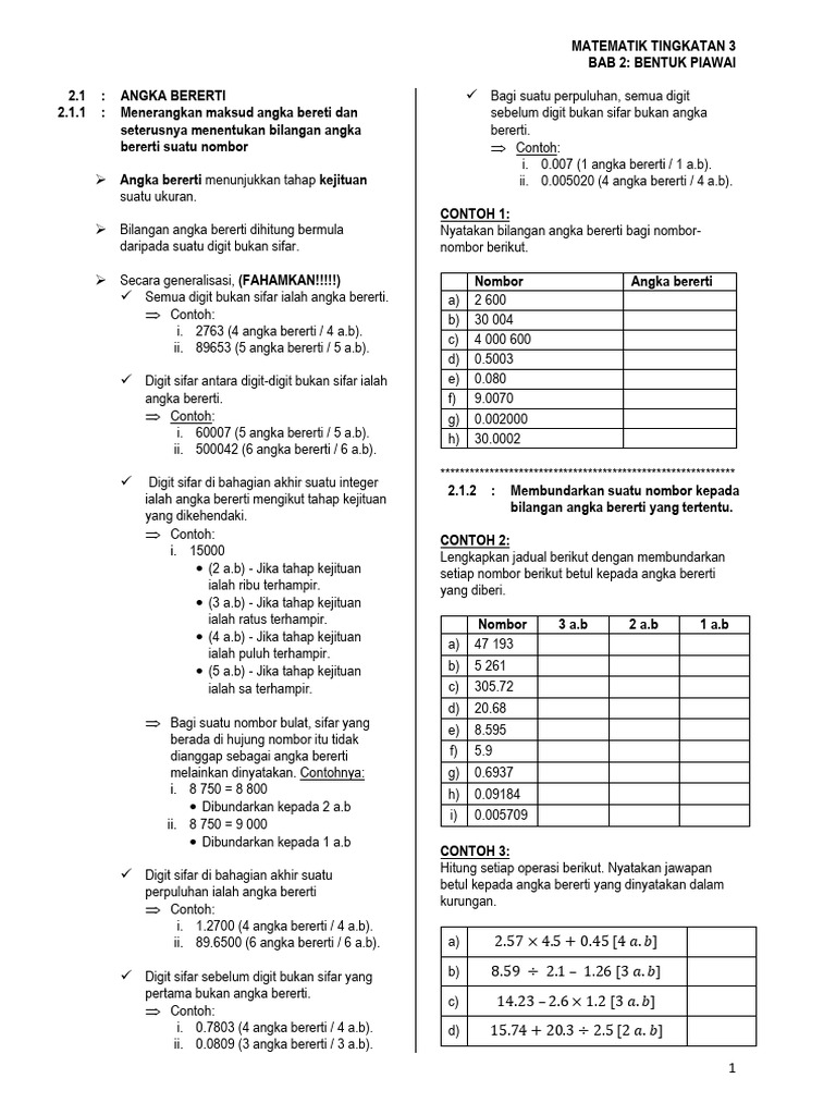 Modul PDPC T3 2023 - Bab 2 Bentuk Piawai | PDF
