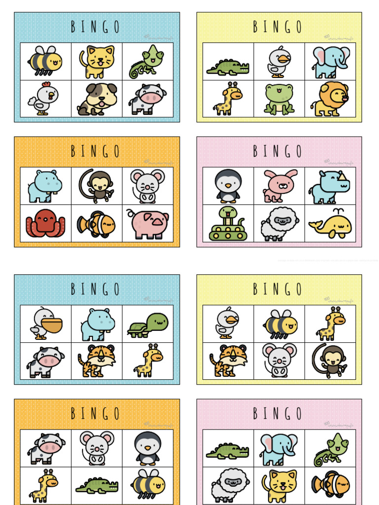 Bingo de los animales | PDF