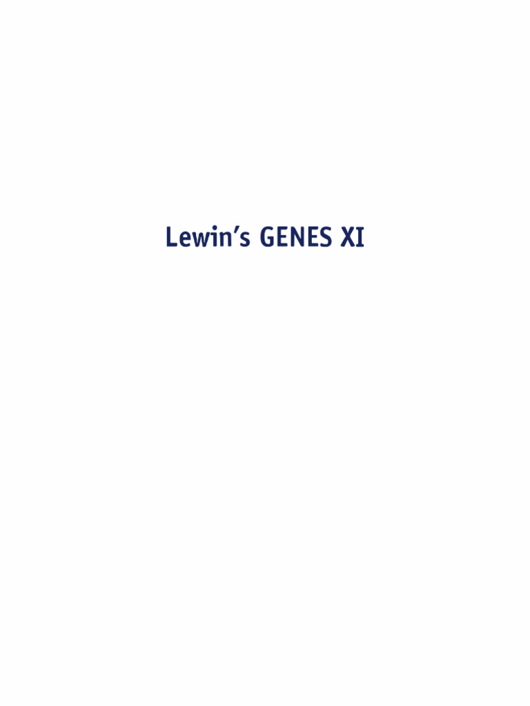 Lewins Genes Xi | PDF | Dna | Gene