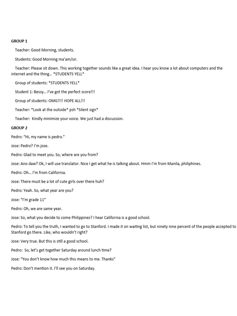 Classroom Conversations | PDF