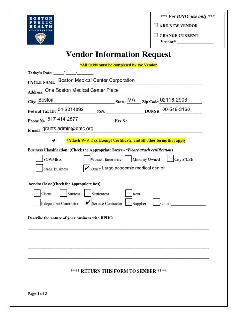 Vendor Information Request | PDF | Cheque | Payments
